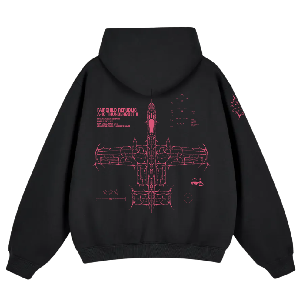 LIMITED VD 2026 - A-10 THUNDERBOLT II "WARTHOG" PINK HOODIE – Curve